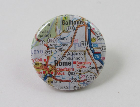 Rome Georgia Map Pin 1.25 Button | Etsy