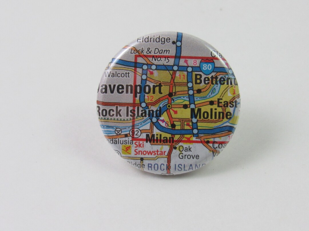 Davenport, Illinois - Map Pin - 1.25" Button - Etsy