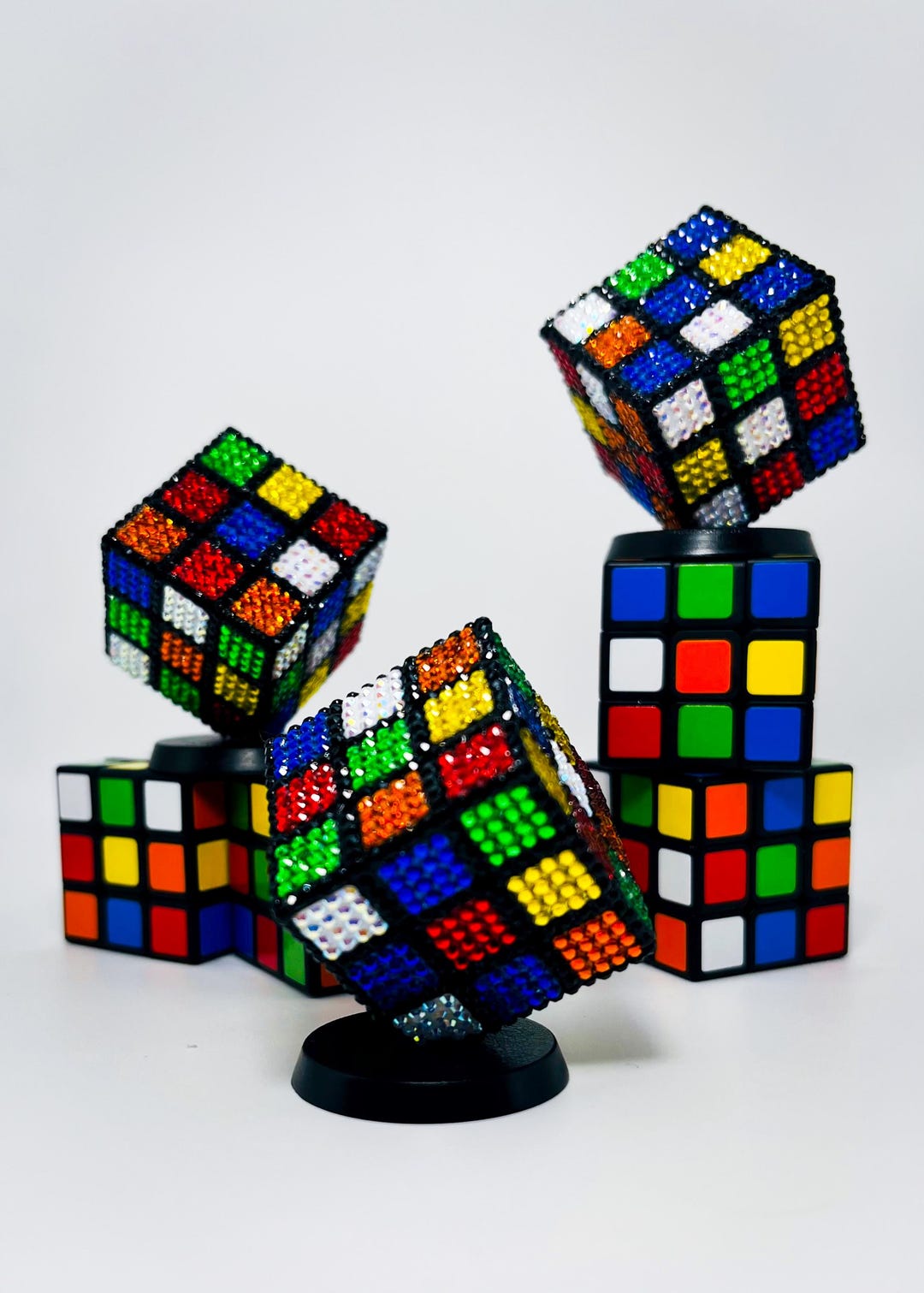 Mini Rubix Cube on A Base Rhinestones Bling - Etsy UK