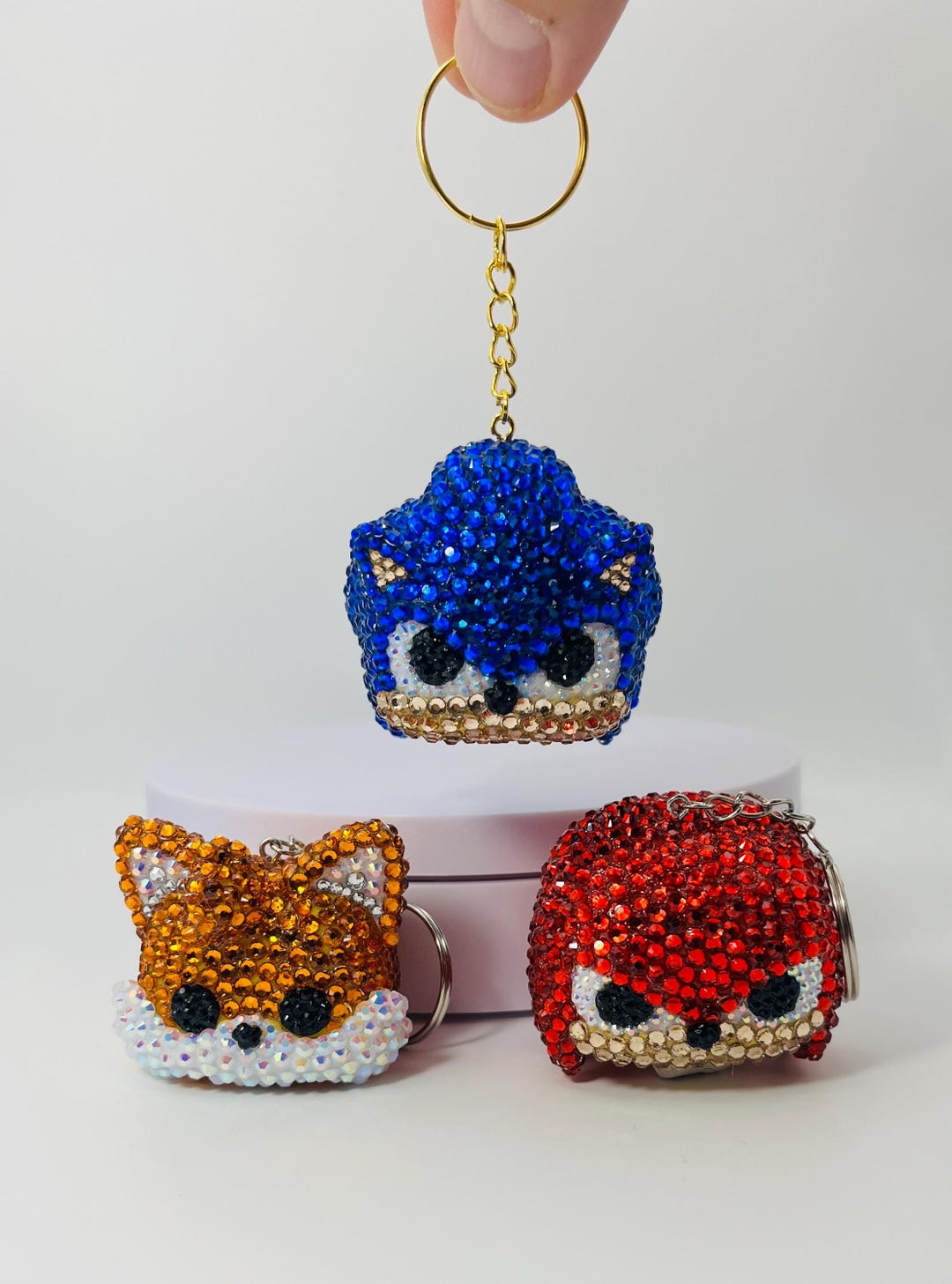 Sonic the Hedgehog, Tails, Knuckles or Amy Keychain/keyring Mini ...