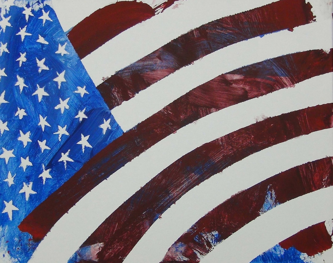 American Flag Art Painting Painted by an Actual Horse Framed - Etsy