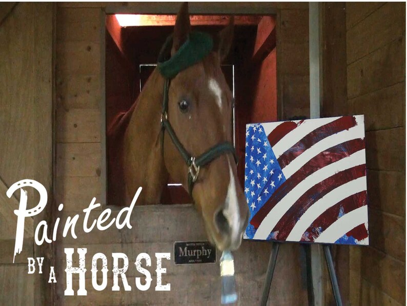 American Flag Art Painting Painted by an Actual Horse Framed - Etsy