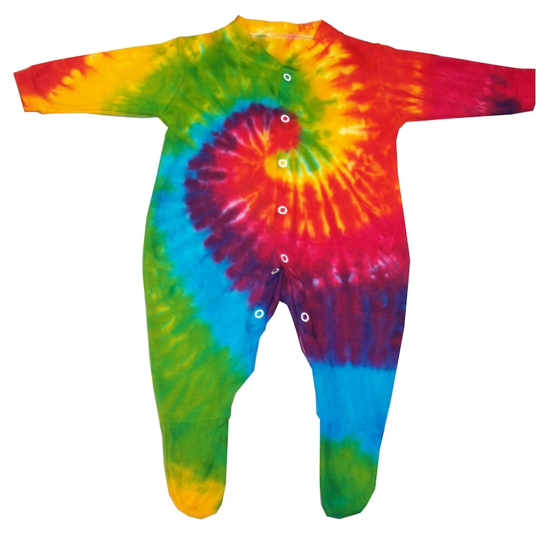 Tie Dye Baby Grow, Rainbow Spiral, Hand Dyed in the U.k. by Sunshine ...