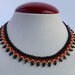 Small Beaded Necklace Short Necklace Everyday Necklace Black Red ...