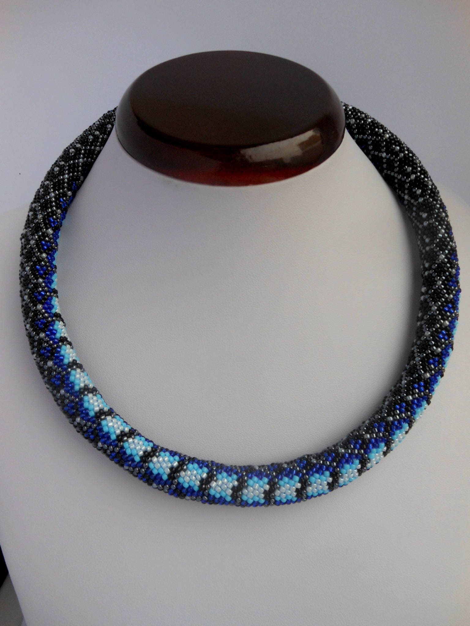 Beaded necklace for women Handmade bead necklace Bead crochet | Etsy