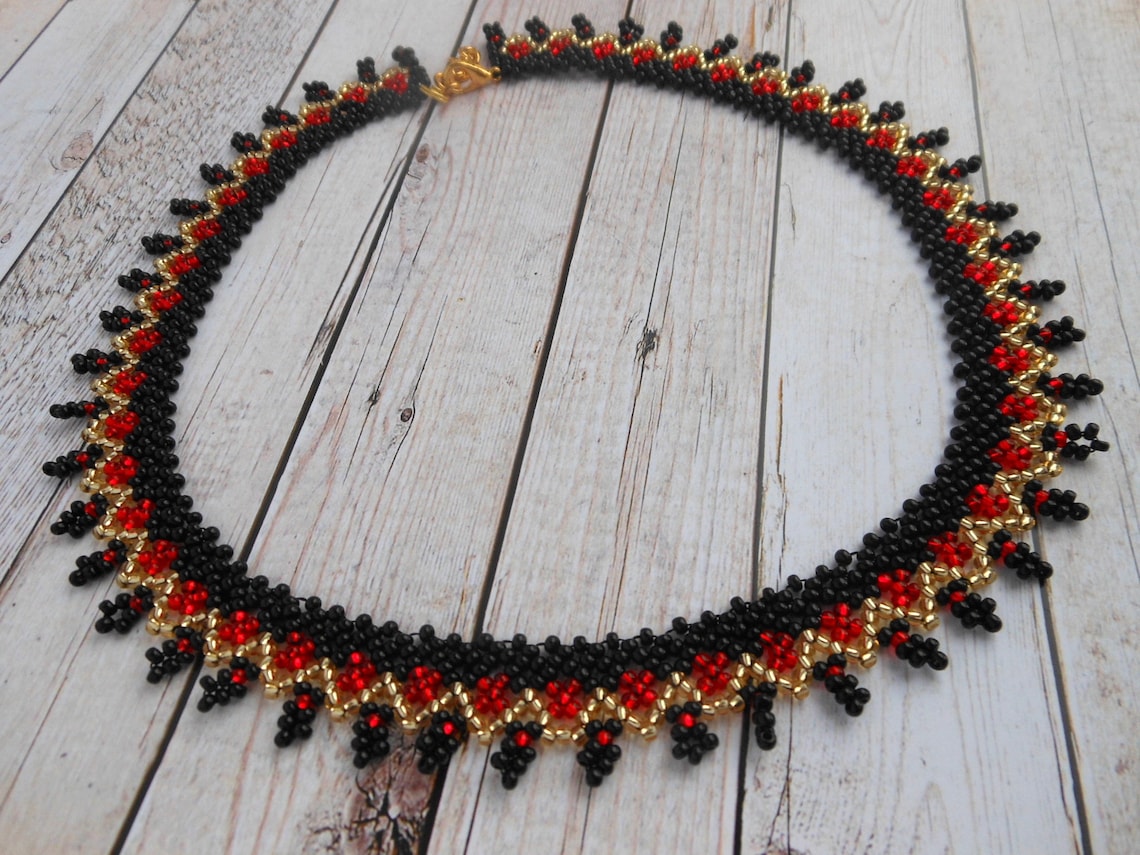 Beaded Woven Necklace for Women Necklace Gift for Wife - Etsy