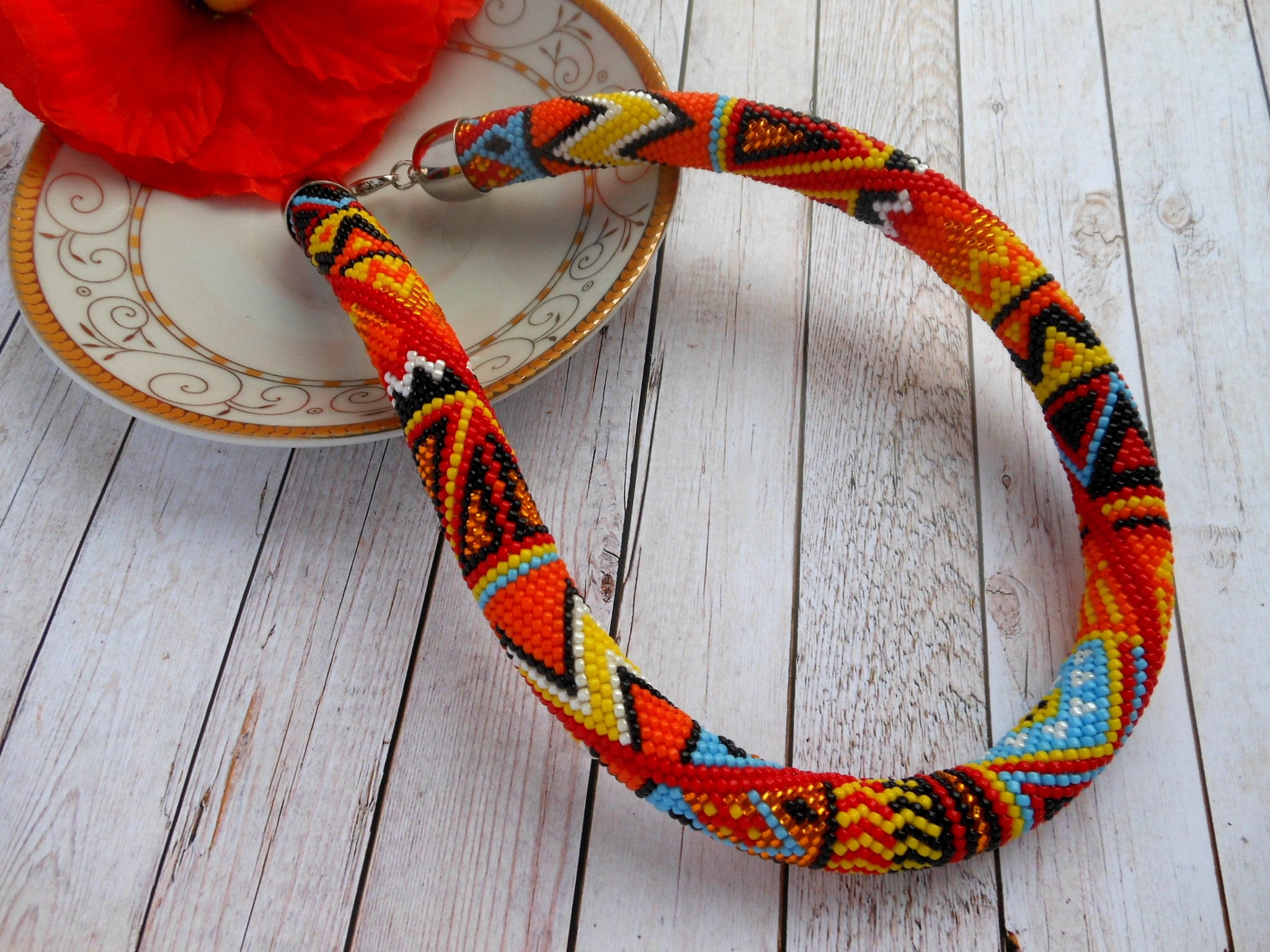 African Jewelry Ethnic African Beaded Necklace for Women Boho Jewelry ...