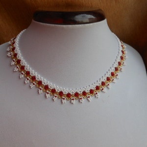 Small Beaded Necklace Short Necklace Everyday Necklace Black Red ...