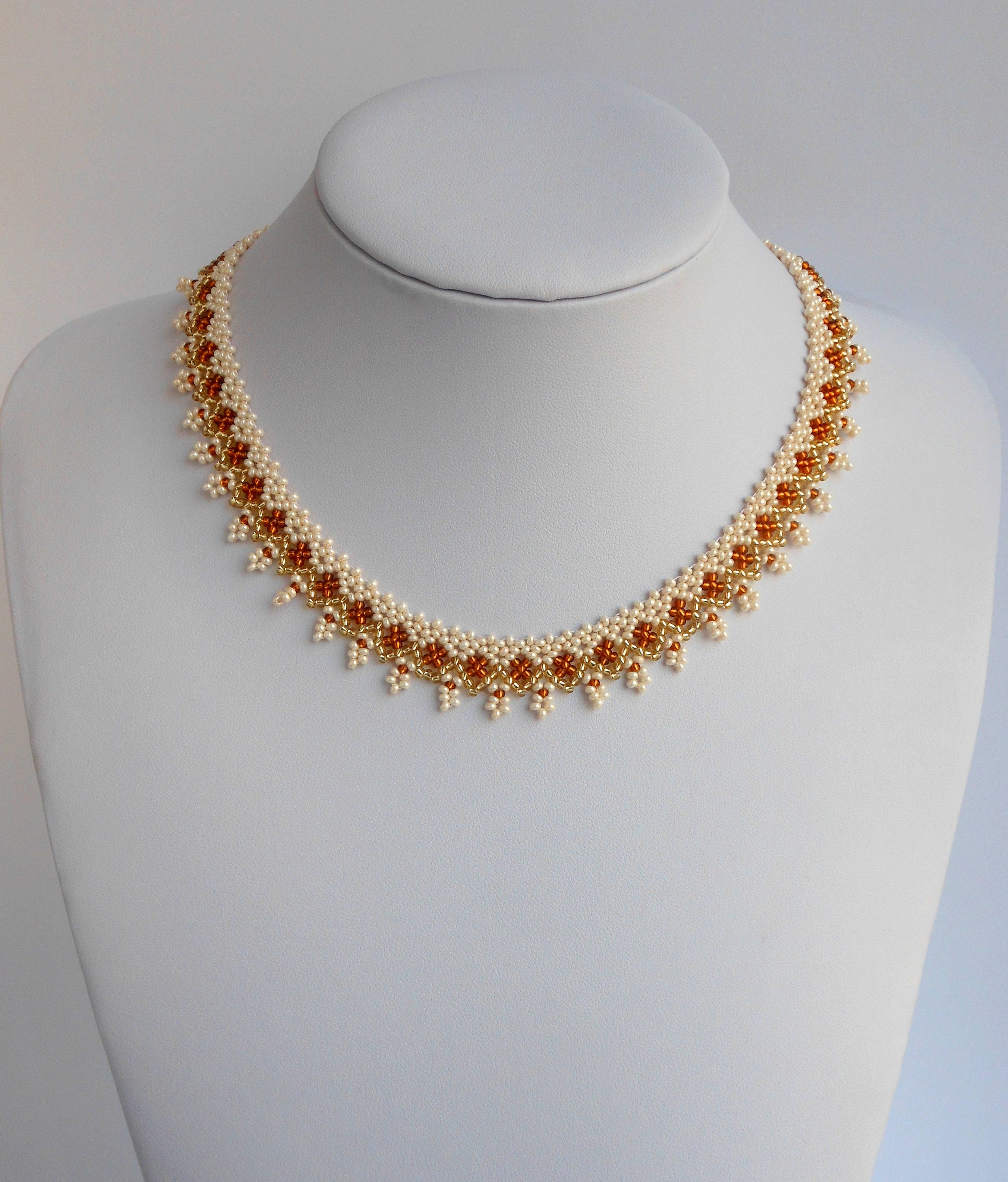 Ivory Beaded Necklace Small Beaded Necklace for Women Necklace - Etsy