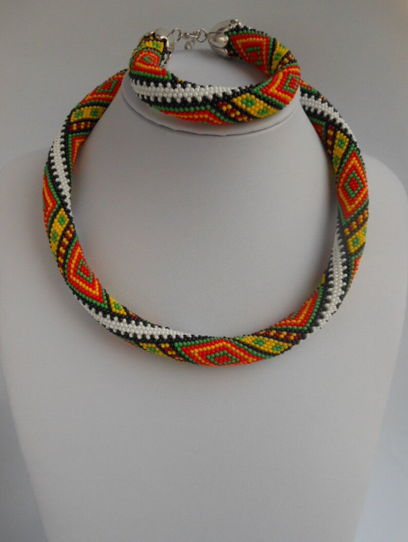 Ukrainian Necklace Ukrainian Embroidery Beaded Jewelry Crochet - Etsy