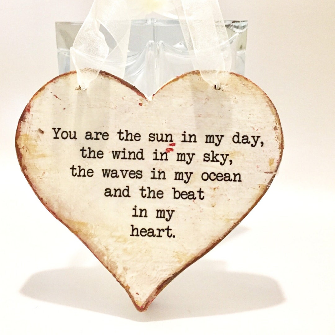 Personalized Wood Heart Ornament: Love Poem, Song Lyrics - Etsy