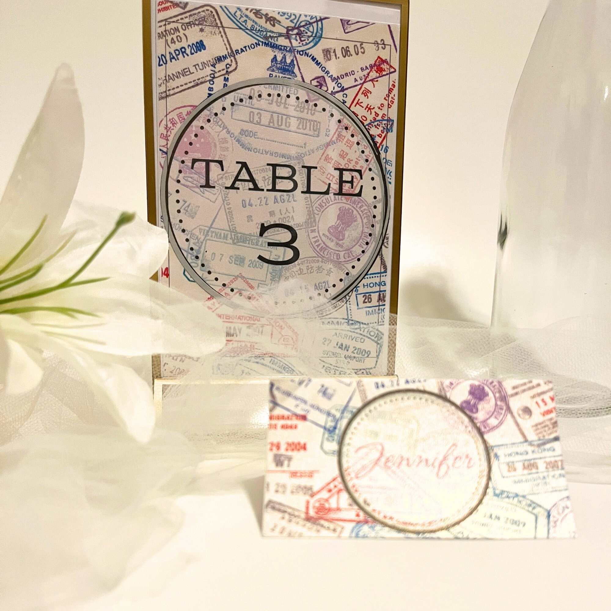 Travel Themed, Passport Stamps, Printable Wedding Table Numbers ...