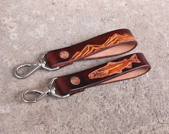 Leather Fish Keychain - Etsy