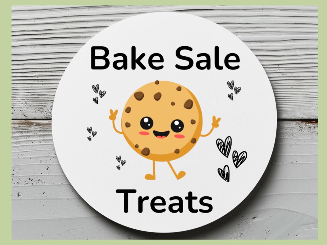 Bake Sale Sticker, Treat Bag Label, Cute Cookie Sticker for School Bake ...