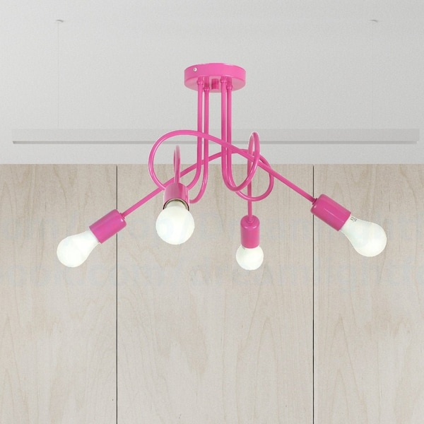 Pink Flush Mount Ceiling Lights - Etsy
