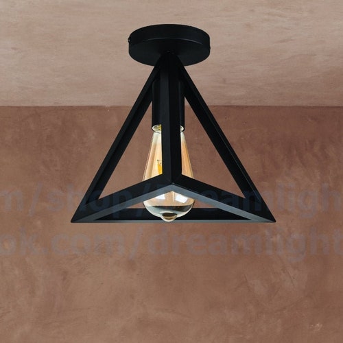Pyramid Flush Mount Light Ceiling Lighting Fixture Pendant - Etsy