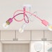 Pink Girls Room Chandelier Semi Flush Mount Ceiling Light Pink Pendant ...