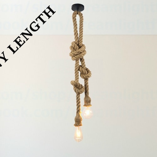 Double Head Jute Rope Pendant Light Manila Rope Lamp Hemp Rope - Etsy