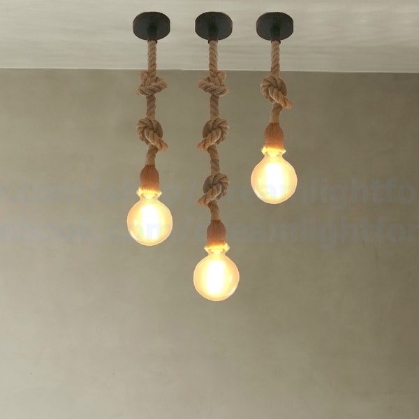 Rope Pendant Light - Etsy