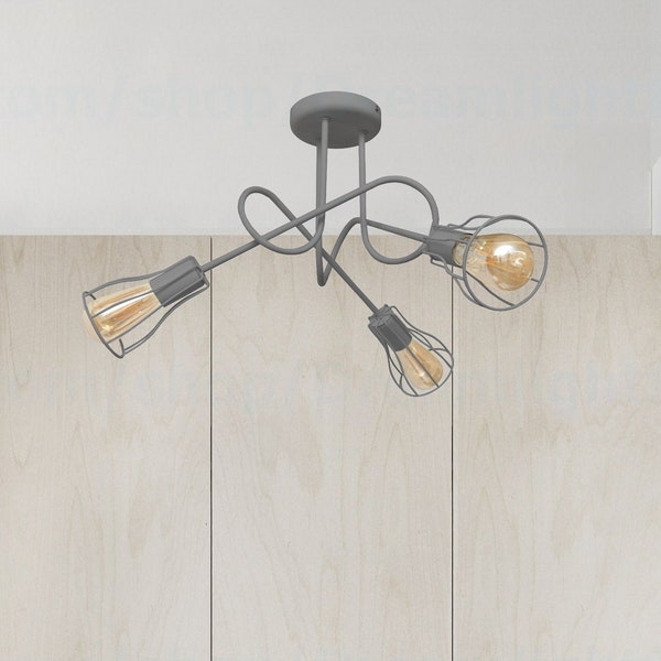 Multi Arm Ceiling Light - Etsy