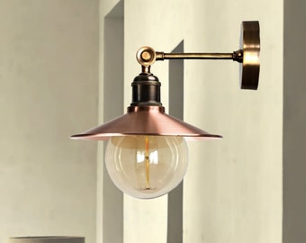 Farmhouse Raw Cooper Outdoor Sconce Lighting, Cone Outdoor Copper Wall ...