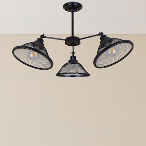 Metal Wire Mesh Lamp Shade Chandelier Netting Lamp Shade 5 Light ...