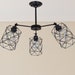 Diamont Shape Lamp Shade 5 Light Chandelier Black Wire Cage Chandelier ...