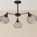Diamont Shape Lamp Shade 5 Light Chandelier Black Wire Cage Chandelier ...