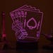 Poker Night Lamp Illusion Light LED Night Light Las Vegas Casino Dice ...
