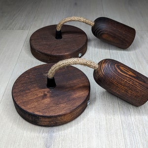 Dark Wood Light Socket Pendant Light Hanging Light Socket Wooden ...