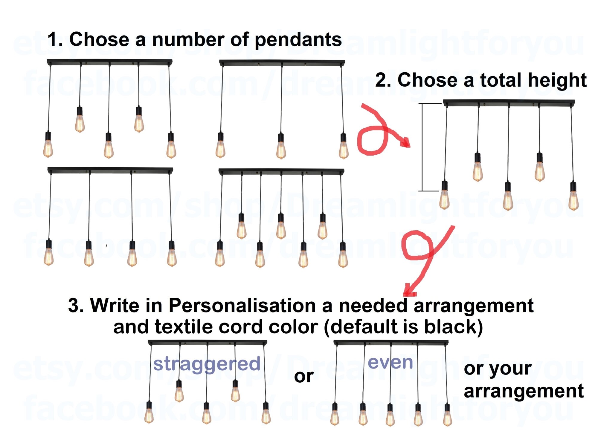 Multi Light Linear Ceiling Pendant Light 3 5 7 Light Ceiling - Etsy