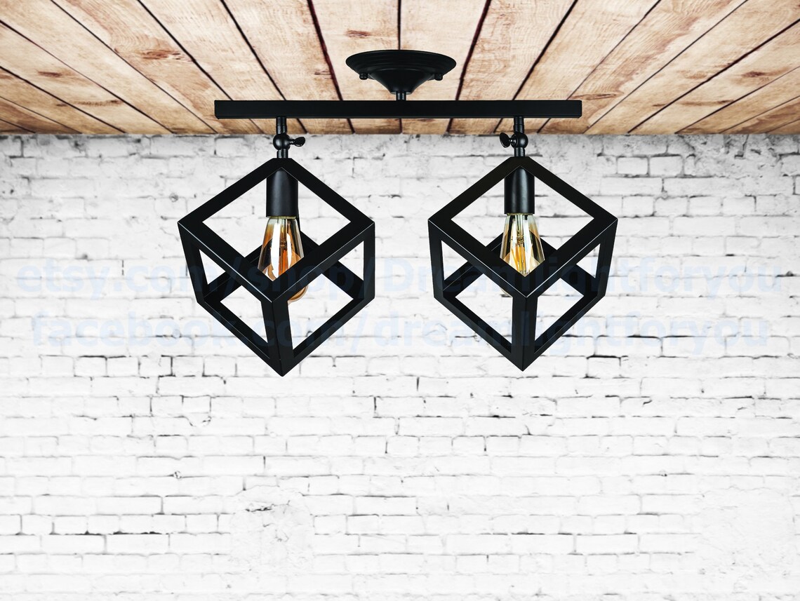 Triple Pyramid Flush Mount Ceiling Light Ceiling Lighting - Etsy