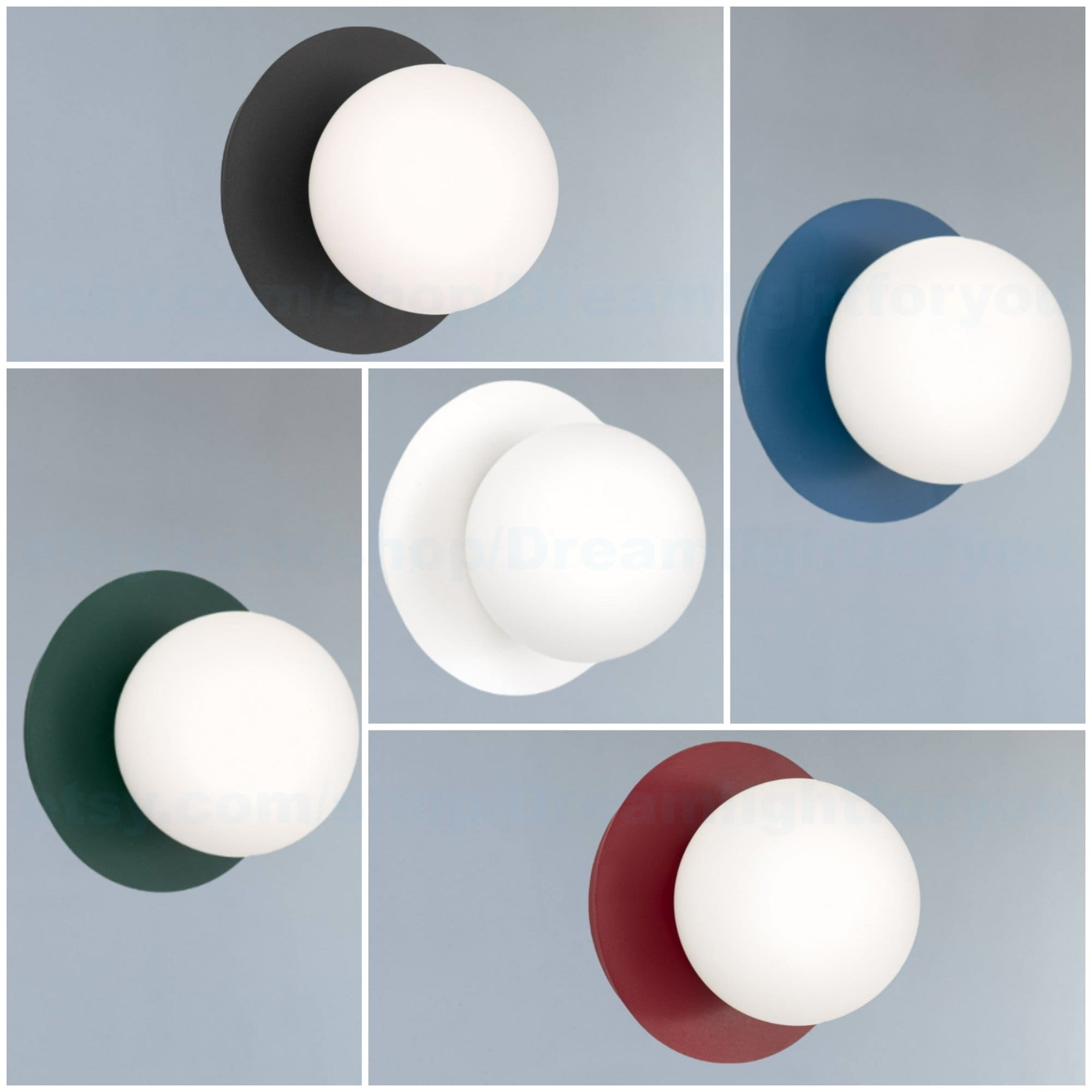 Milk Glass Globe Sconce Black Sconce Sphere Plafond Sconce - Etsy