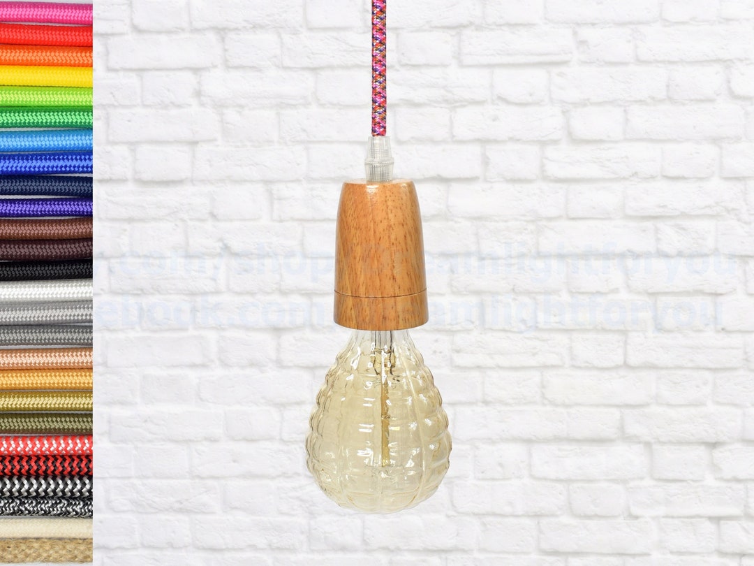 Wood Light Socket Pendant Light Minimalist Wooden Pendant Light ...
