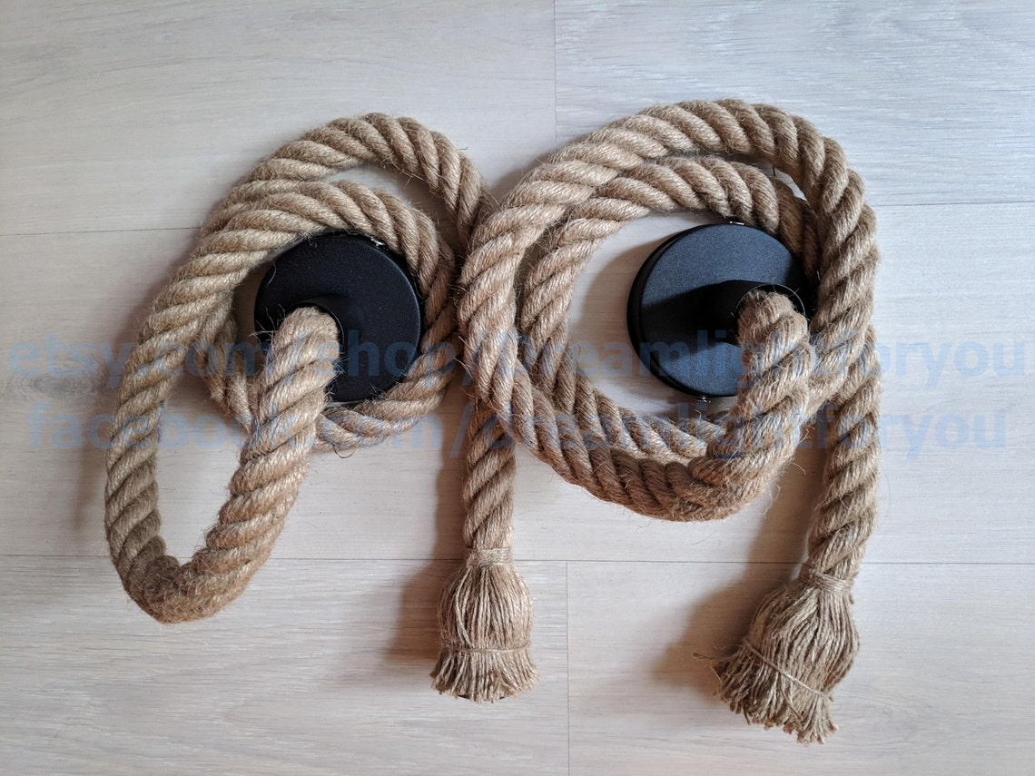 Hemp Rope Pendant Light With Knot Nautical Lighting Manila | Etsy