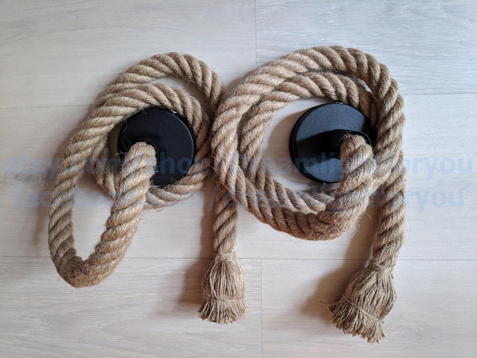 Hemp Rope Pendant Light With Knot Nautical Lighting Manila | Etsy