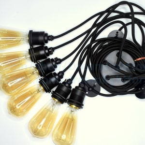 Black Threaded Light Bulb Socket Shade Ready E26 Socket Brass Lamp ...