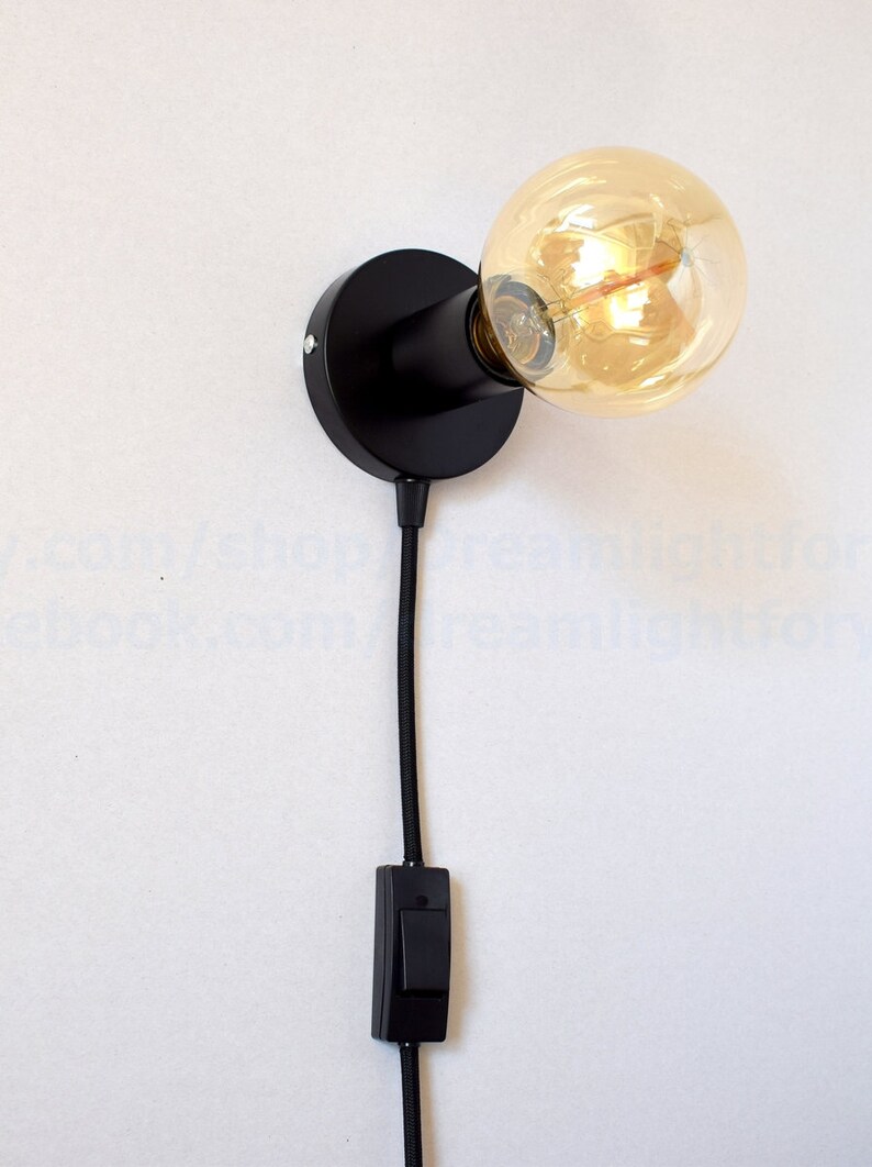 Minimalist Sconce / Ceiling light fixture Wall plug in light | Etsy