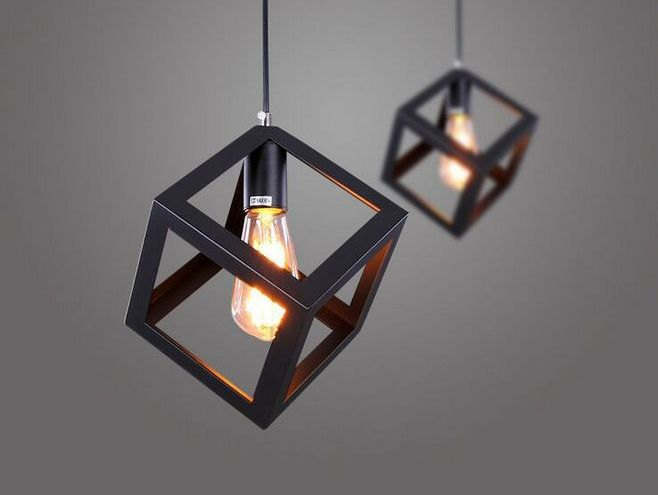 Iron Cube Pendant Light - Modern Industrial Chandelier - Etsy