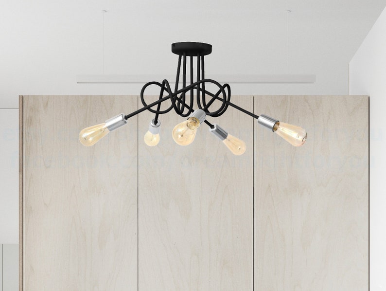 Yellow & blue Triple Ceiling light fixture Nursery lighting 3 | Etsy