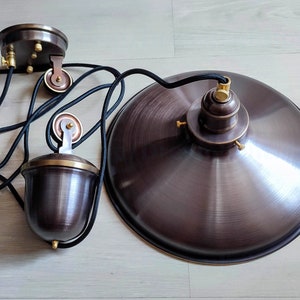 Brass Pulley Pendant Light Counterweight Light Rise and Fall Pendant ...