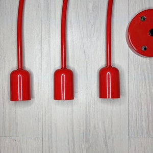 Red Semi Flush Mount Ceiling Light Red Chandelier Three Head Semi Flush ...