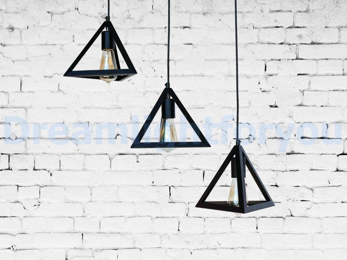 3 Pyramids Iron Pendant Light Fixture Modern Lighting | Etsy