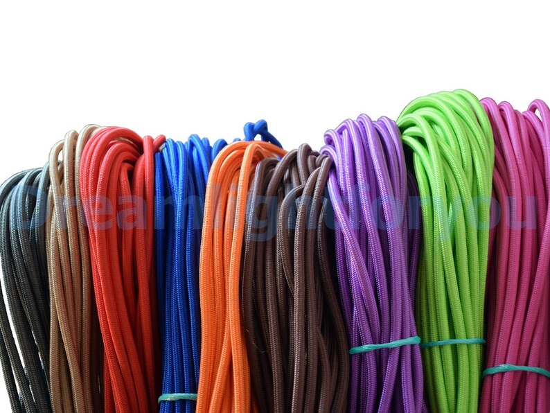 Textile Cable Fire Color Speckled Lamp Cord Rayon Fabric Covered Wire ...