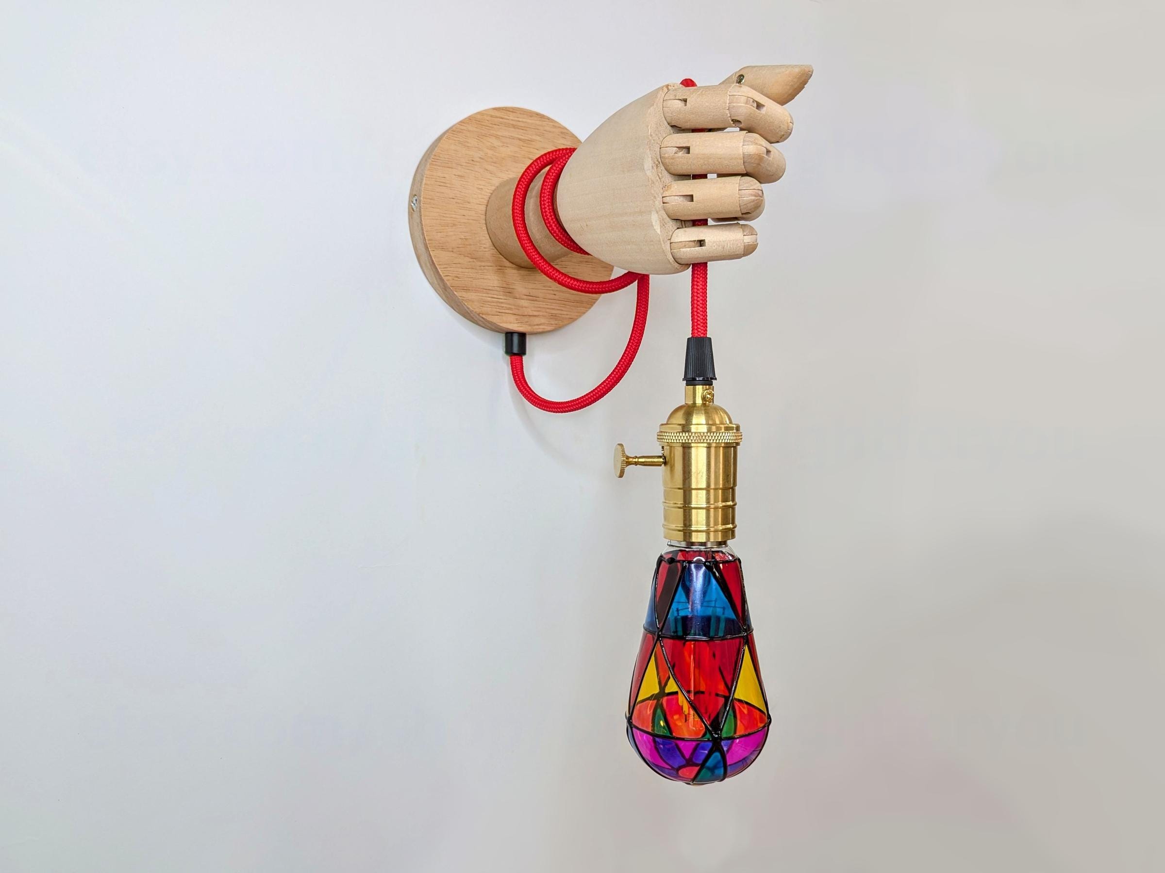 Wooden Hand Wall Sconce Light Quaint Wall Light Original Lighting ...