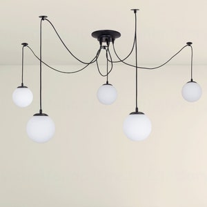 Spider Lights 3 Globe Shades Spider Chandelier Globe Pendant Light ...