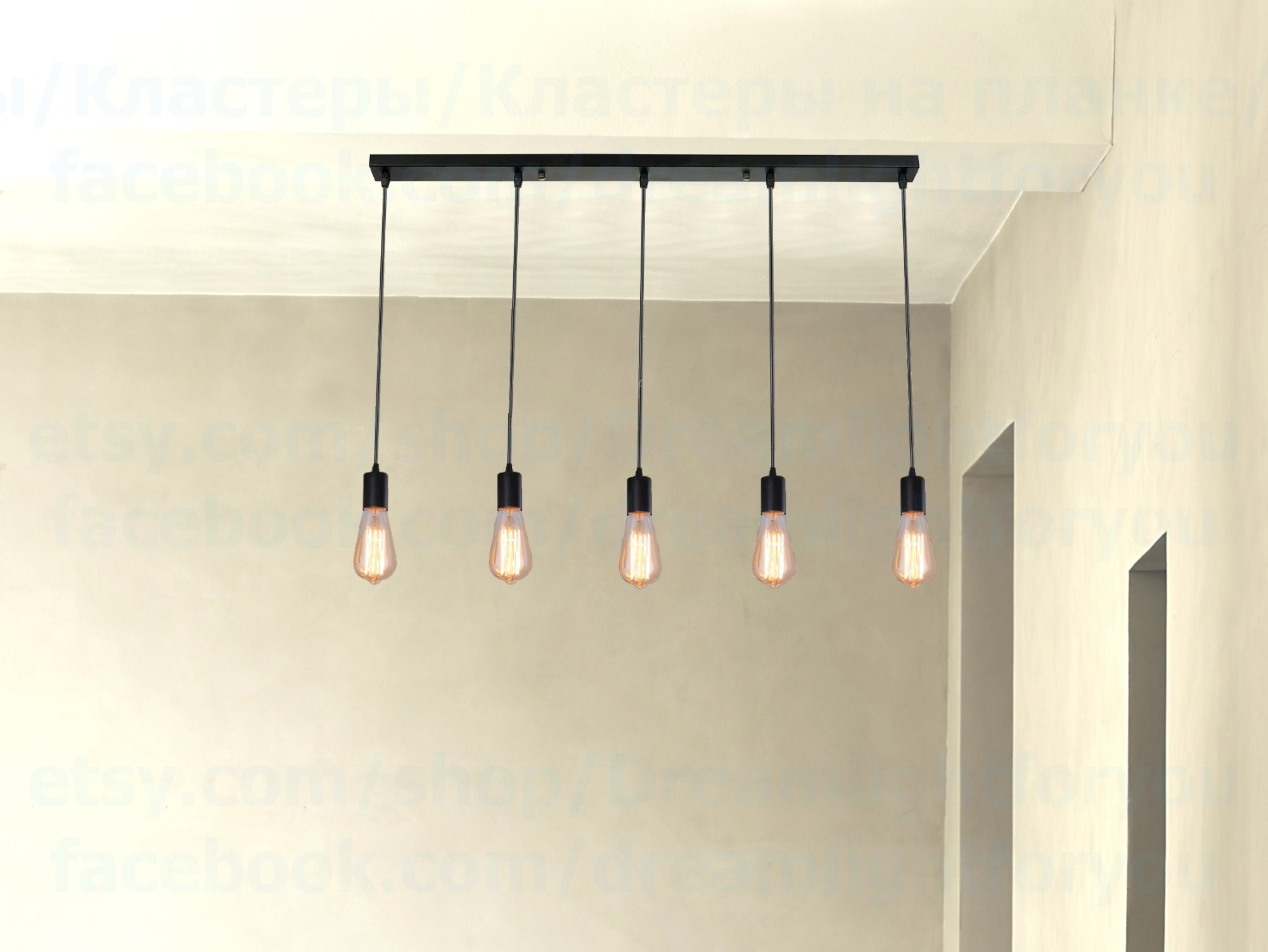 Multi Light Linear Ceiling Pendant Light 3 5 7 Light Ceiling - Etsy