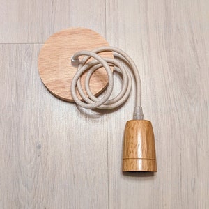 Wood Light Socket Pendant Light Minimalist Wooden Pendant Light ...