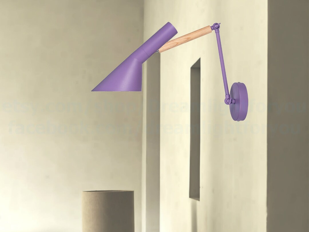 Purple Wall Sconce Light Vintage Adjustable Sconce Bedside Lighting ...