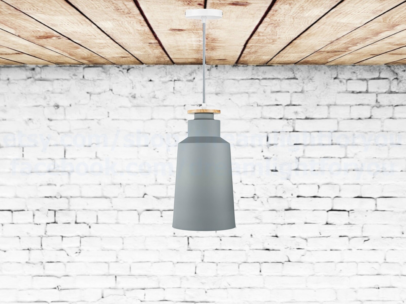 Gray dome shade pendant lighting Gray big shade pendant light | Etsy